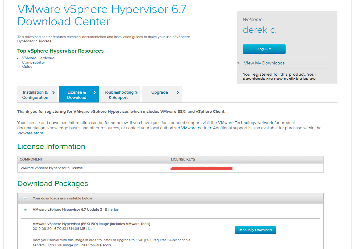 申請 ESXi for Free CDKEY – Openfind