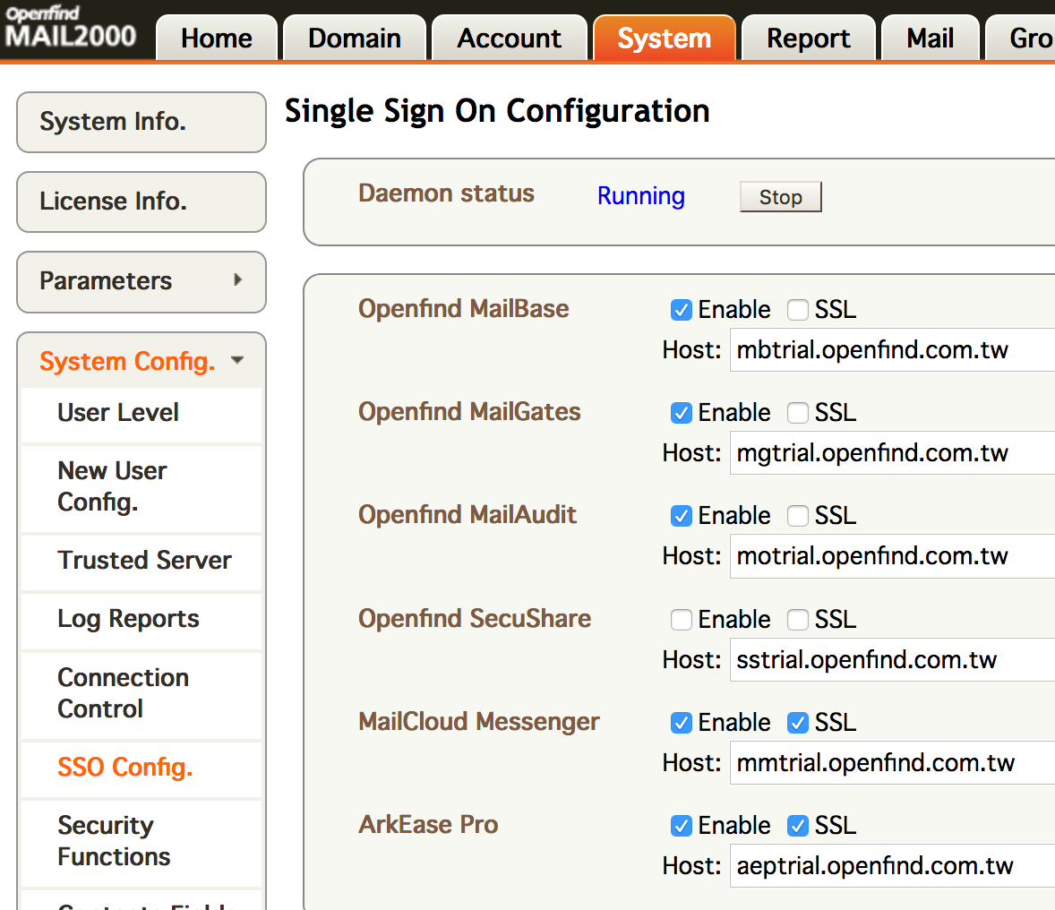 How to enable SSO from Mail2000 – Openfind