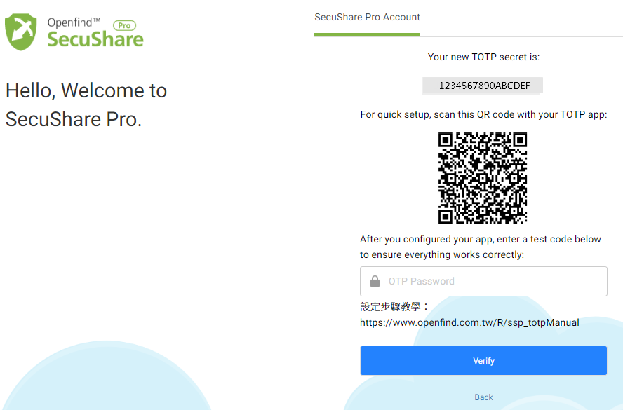 How to set MFA(TOTP) – Openfind EN